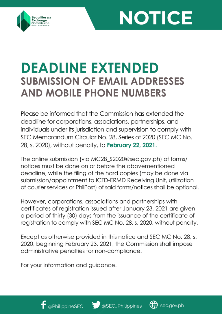 Avoid Penalties: SEC Now Requires Official Contact Details – Bong ...